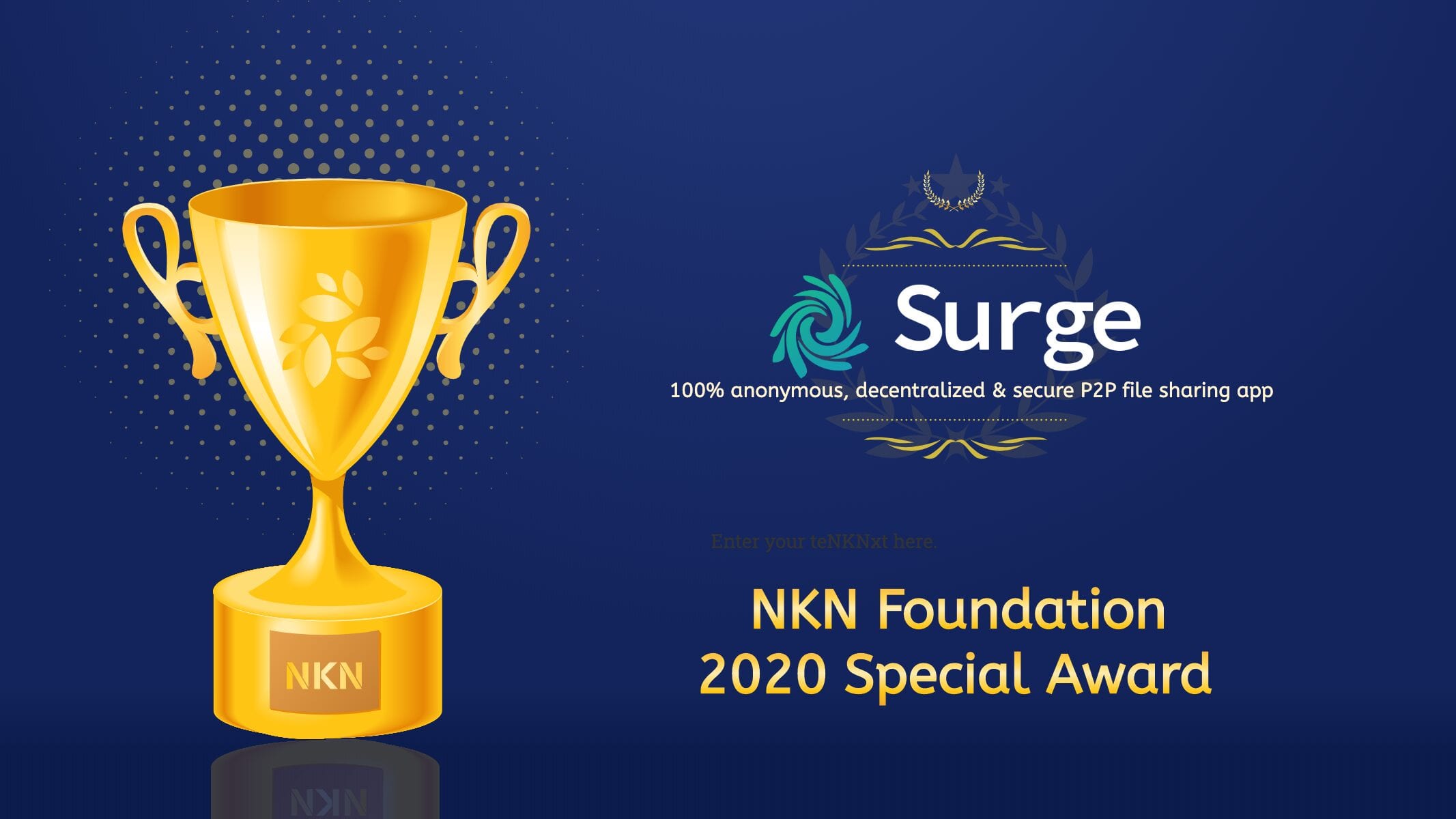 NKN Foundation 2020 Special Award goes to Surge! | NKN